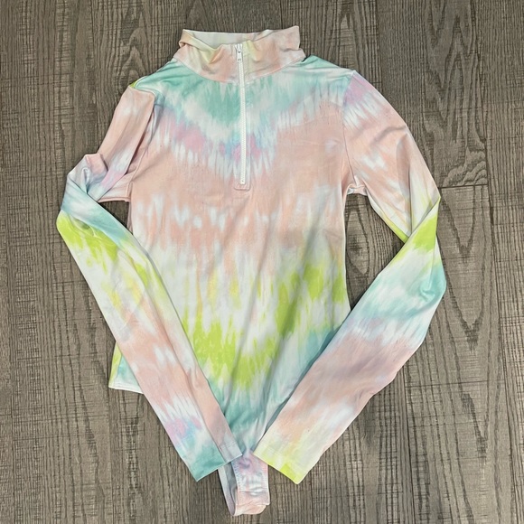 ASOS | Tops | Long Sleeve Zip Up Tie Dye Bodysuit | Poshmark